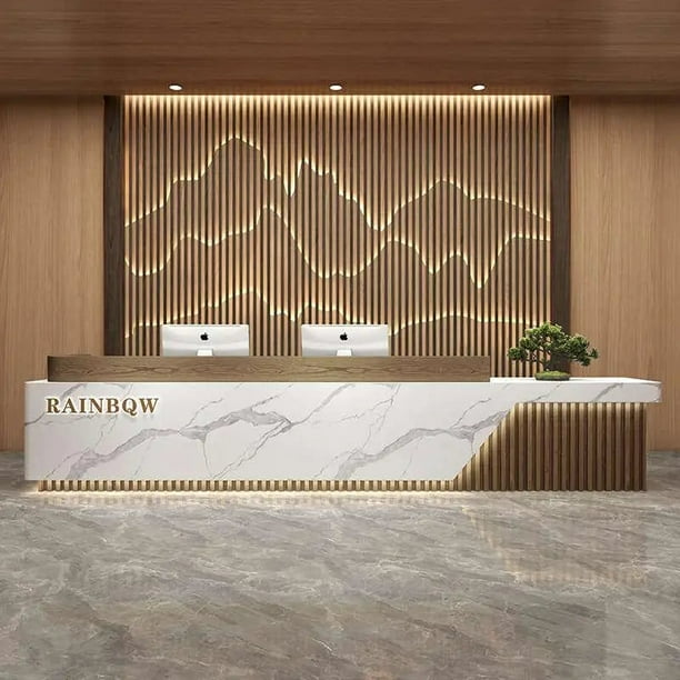 Executive Console Reception Desks European White Mobile Front Desk ...