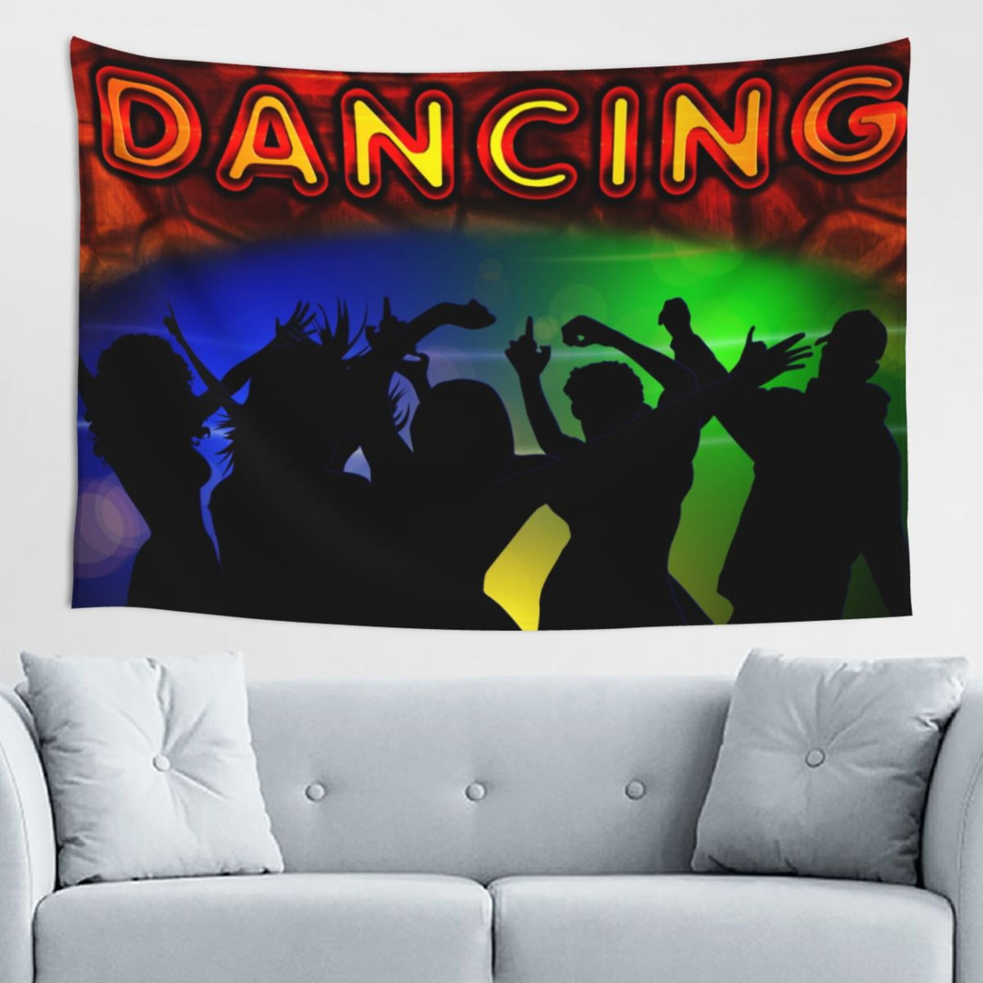 Discotheque Party Tapestry, Fun Dance Floor Night Club Wall Hanging ...