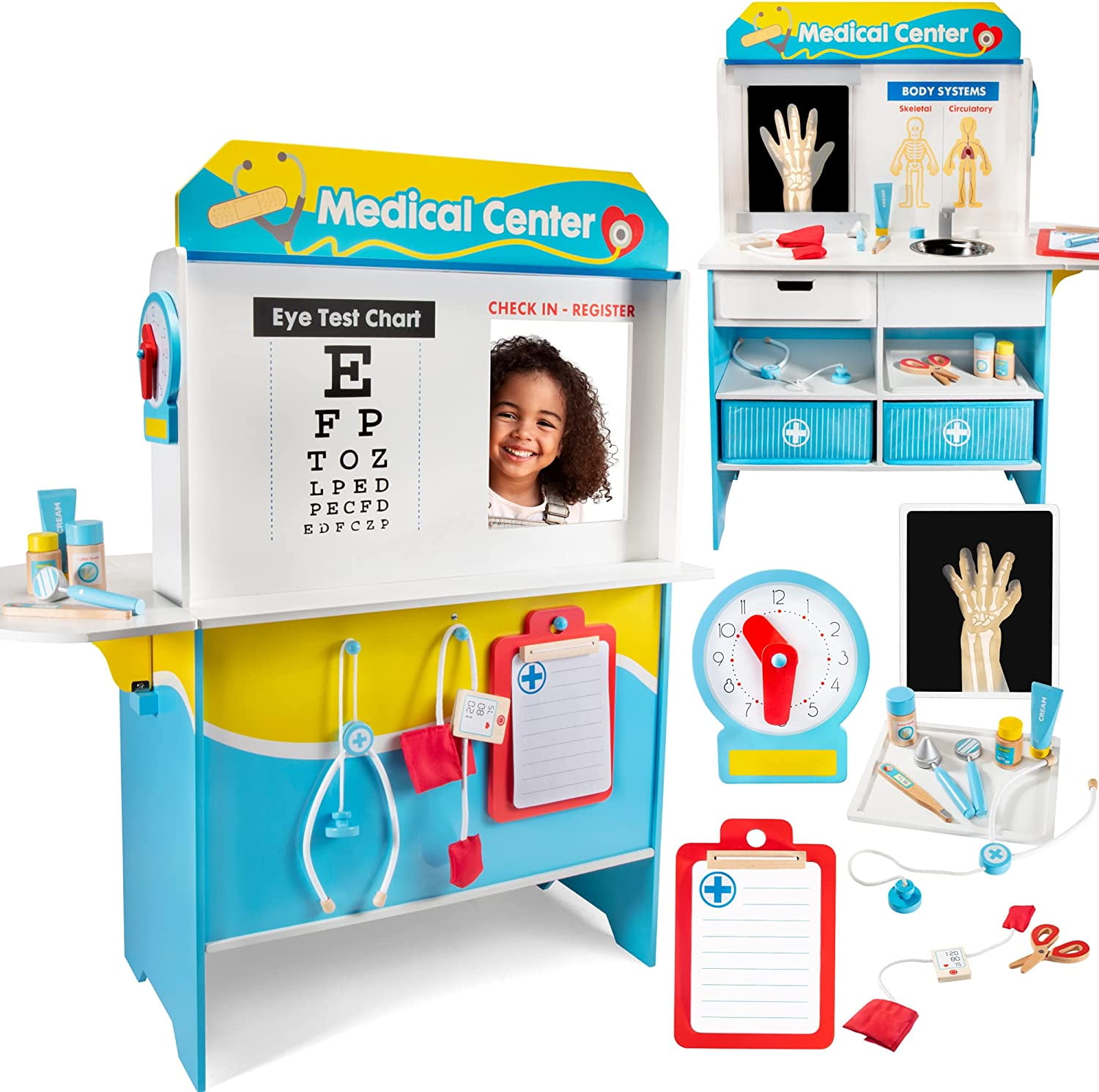 Svan Get Well Doctor Wooden Activity Center - Kid's Pretend Medical ...