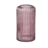Better Homes & Gardens 9.8" Pink Ribbed Glass Vase Modern Decorative ...