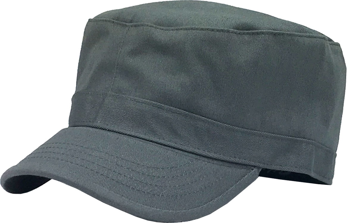 Cadet Army Military Fitted Botton Cap Basic Everyday Castro Radar Hat ...
