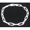Solid 925 Sterling Silver Paperclip Bracelet, 6mm Width, 7 Inch Italian ...