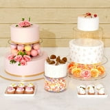 NIUBEE 2PCS Clear Acrylic Cake Stand, Fillable Round Display Box with ...