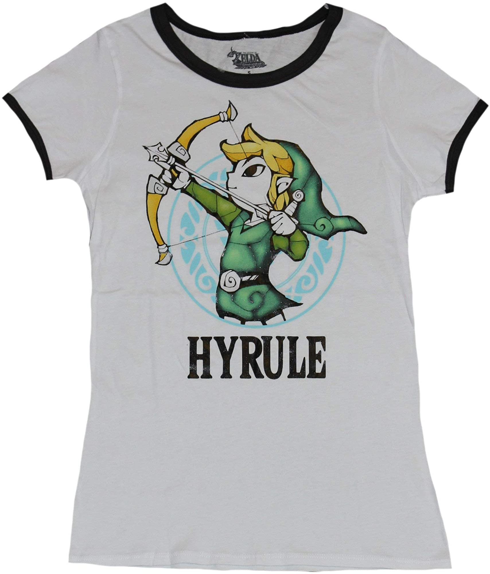 Nintendo Legend of Zelda Girls Juniors Ringer T-Shirt - Zelda Hyrule ...