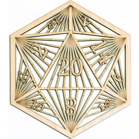 12" D20 Dungeon Dice, 20 Sided Die, DND Artwork, Icosahedron, Hanging ...