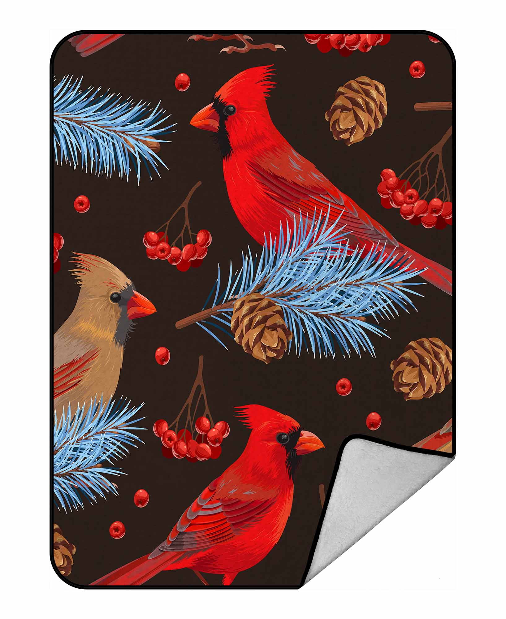 PKQWTM Cardinal Spruce Blanket Crystal Velvet Throw Bed Blanket 58x80 ...