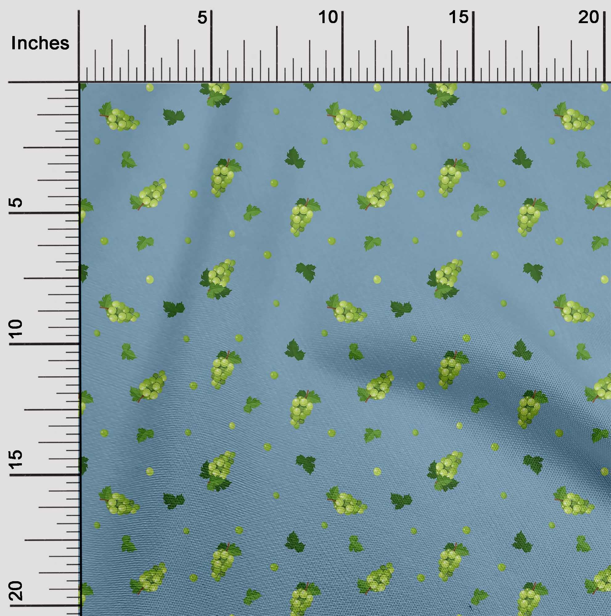 oneOone Cotton Flex Fabric Leaves & Grapes Fruits Print Fabric by The ...
