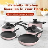 Easy-Clean 8-Piece Non-Stick Home Kitchen Cookware Set, Aluminum Alloy ...