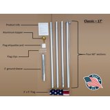 EZ-Pole Classic 17 ft. Sectional Flagpole Kit with Rope - Walmart.com