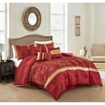 Chezmoi Collection Martha 7 Piece Floral Vine Embroidered Comforter Set