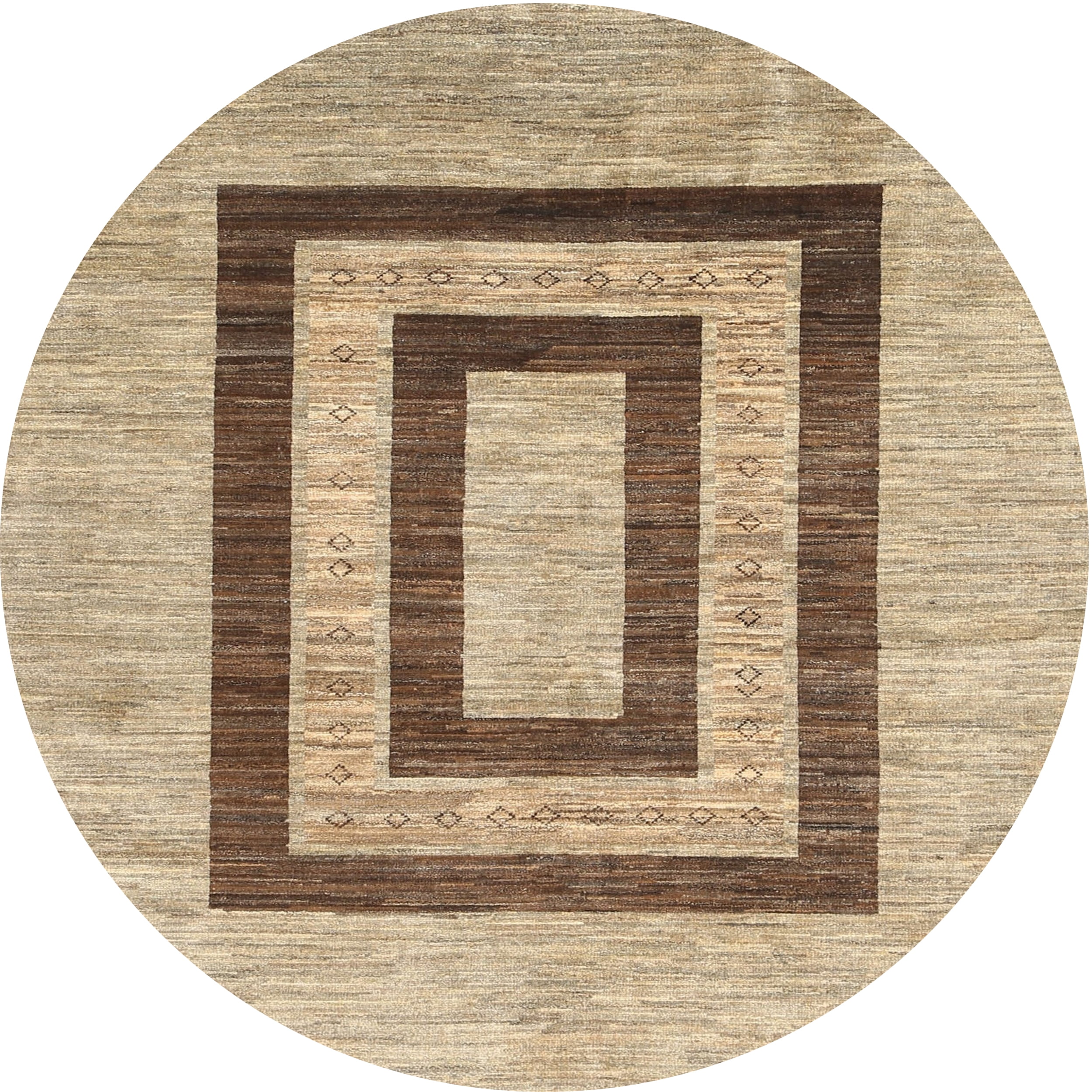 Ahgly Company Indoor Round Contemporary Dark Gold Brown Area Rugs, 6 ...