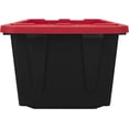 27 Gal Industrial Tote, Pack of 2 Red Plastic Storage Bins with Lids ...