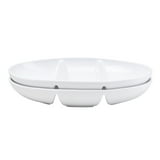 Better Homes & Gardens Porcelain Oval Divided Bowl 3-Compartment White ...