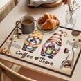 Coffee Time Cotton Linen Placemats Set of 8, Gnome Desserts Dwarfs Bean ...