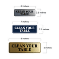 Signs ByLITA Standard Clean Your Table Sign (Ivory/Dark Brown) - Small ...