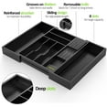 Bamboo Kitchen Drawer Organizer, Expandable Utensil Organizer with ...