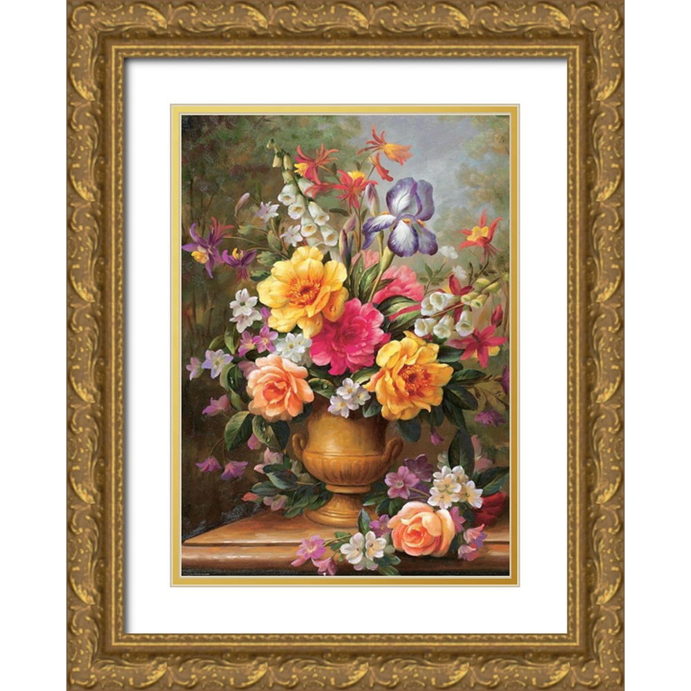 Viktoria 14x18 Gold Ornate Wood Framed with Double Matting Museum Art ...