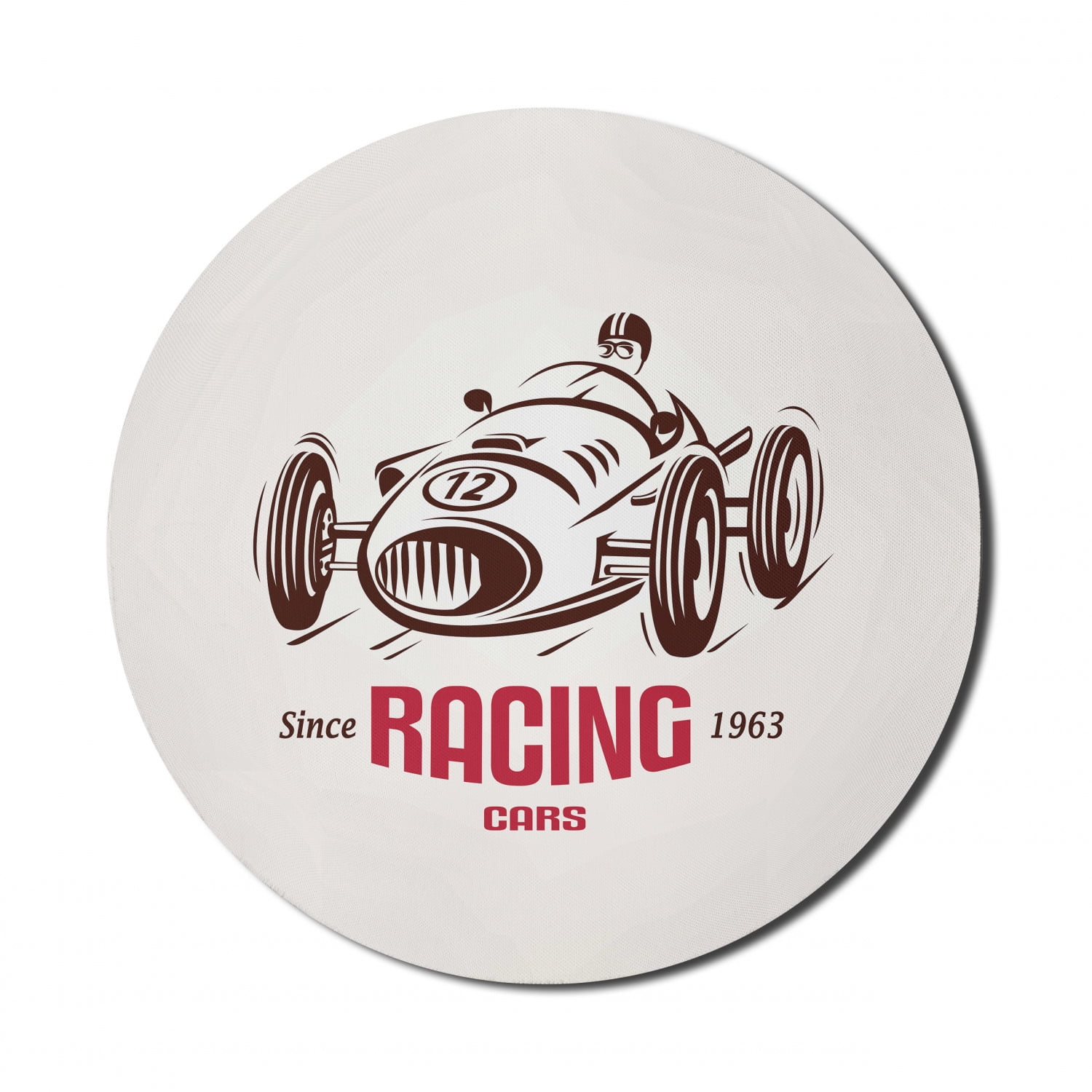 Cars Mouse Pad for Computers, Retro Style Race Car Emblem Formula ...