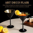 8 Ounce Modern Matte Black and Metallic Gold Tone Plated Martini ...