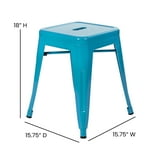 BizChair 18" Table Height Stool, Stackable Backless Metal Indoor Dining ...