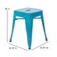 BizChair 18" Table Height Stool, Stackable Backless Metal Indoor Dining ...