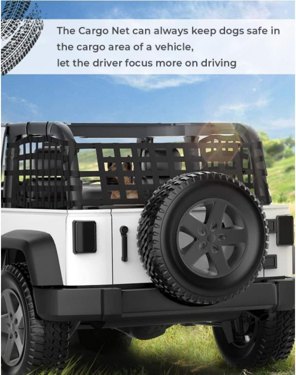 Buy Black Mesh Cargo Net Roof Top Netting Hammock for 1987-2020 Jeep ...