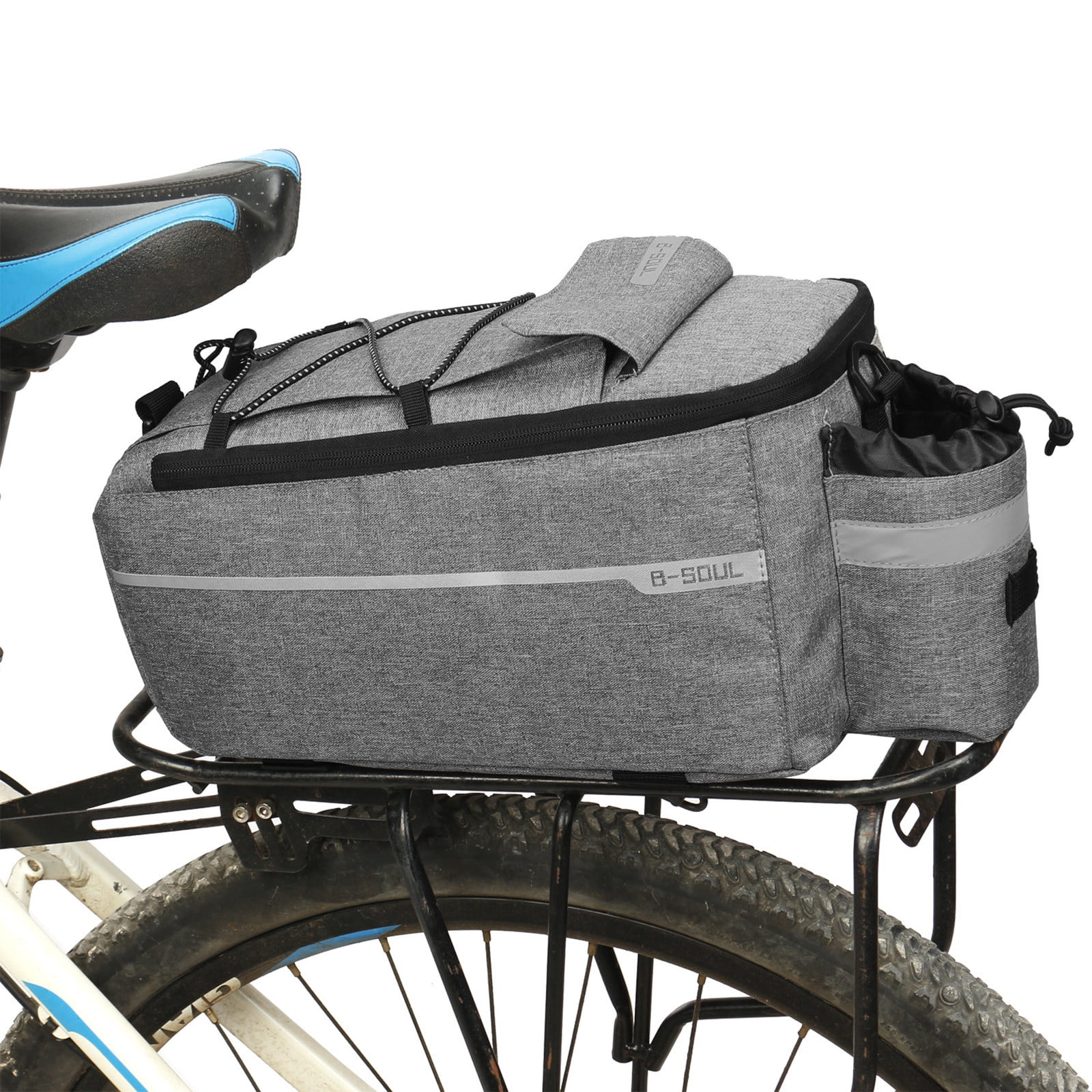 Ganfancp Bike Rear Rack Bag 10l Folding Shelf Bag Waterproof Bike Trunk Cooler Bag Insulated Bicycle Rear Seat Bag Cycling Bike Backseat Storage Cargo
