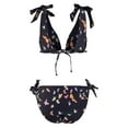 Two Piece Swimsuit For Women Top Bandeau , Thong Womens Two Piece String Bikiniblackxxl