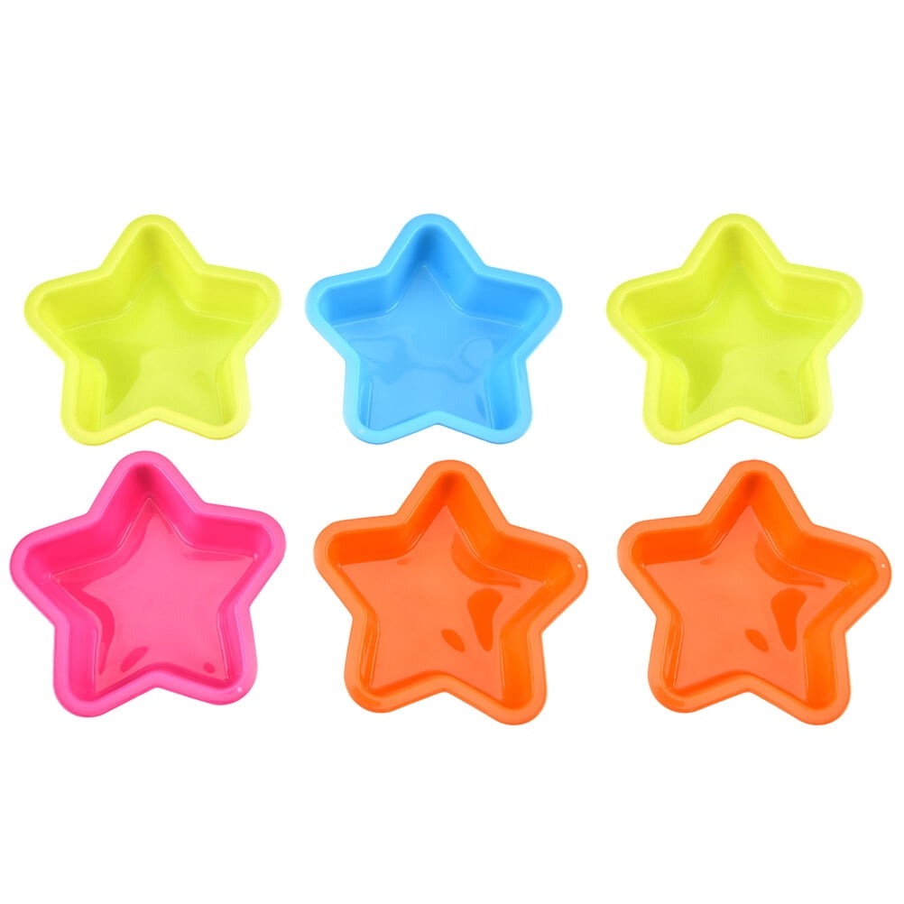 6 Pcs Pentagram Shape Cake Pan Mold Cake Liner Silicone Reusable Home ...