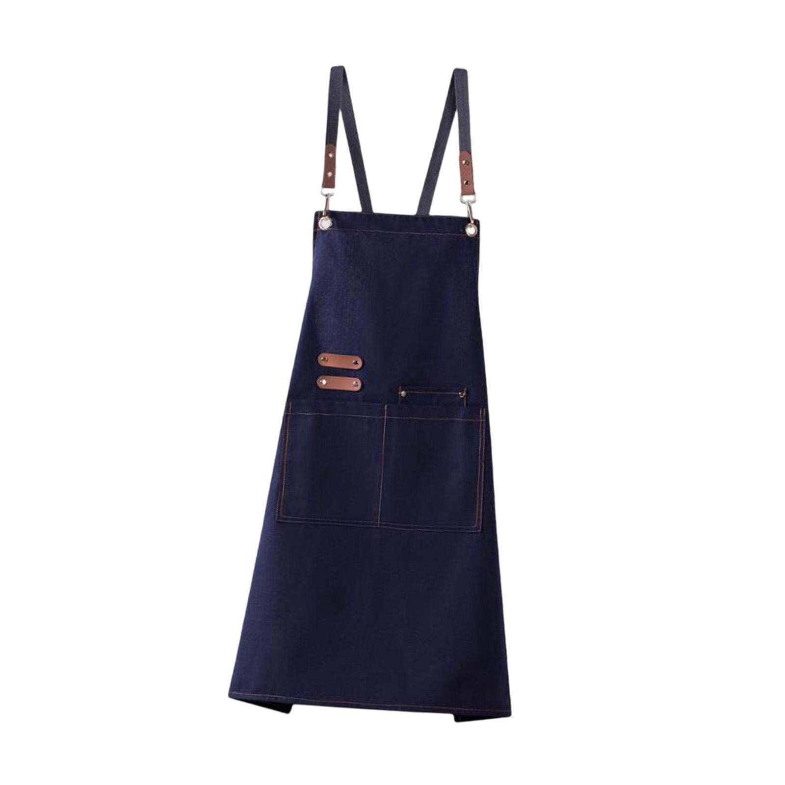 Kitchen Cooking Aprons Chef Bib Aprons with Pocket Professional Adjustable Work Apron for ...