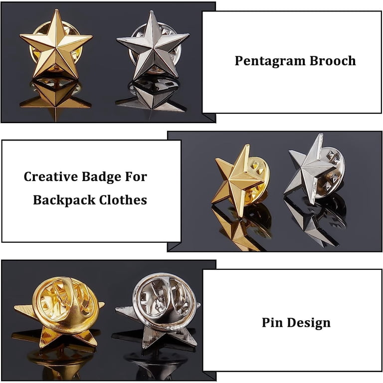 Alloy Brooch Pin Set BOGEEL 5-Angled Star Badge Fashion Lapel Pins ...
