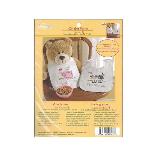 Bucilla Stitch Stamped Quilted Bibs On The Farm Kit, 1 Each - Walmart.com