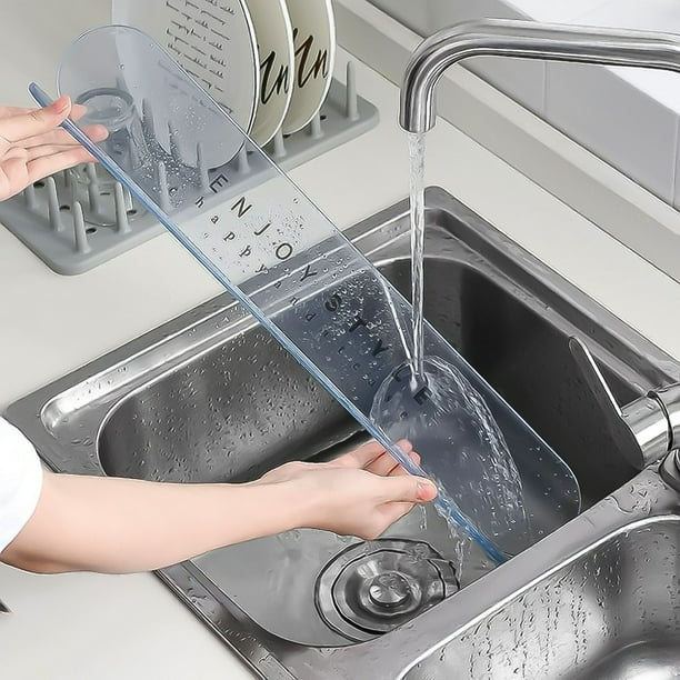 Sink Water Splash Guard Clear Retractable Splash-proof Dish Washing ...