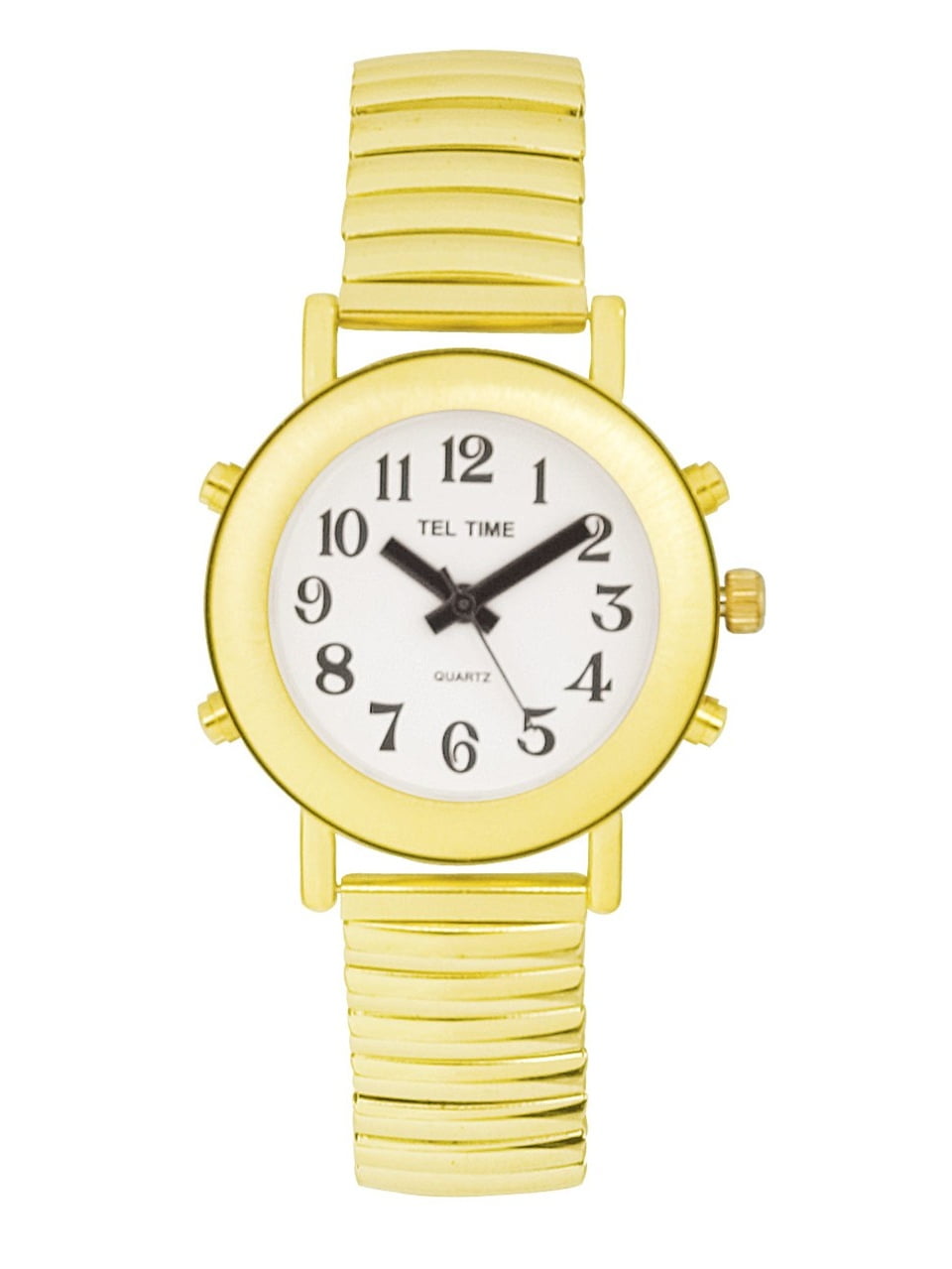 Ladies Tel-Time Talking Watch-Golden-White Dial-Ex - Walmart.com