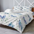 4 Piece Duvet Cover Set Queen, Modern Watercolor Bird Tree Branch Soft ...