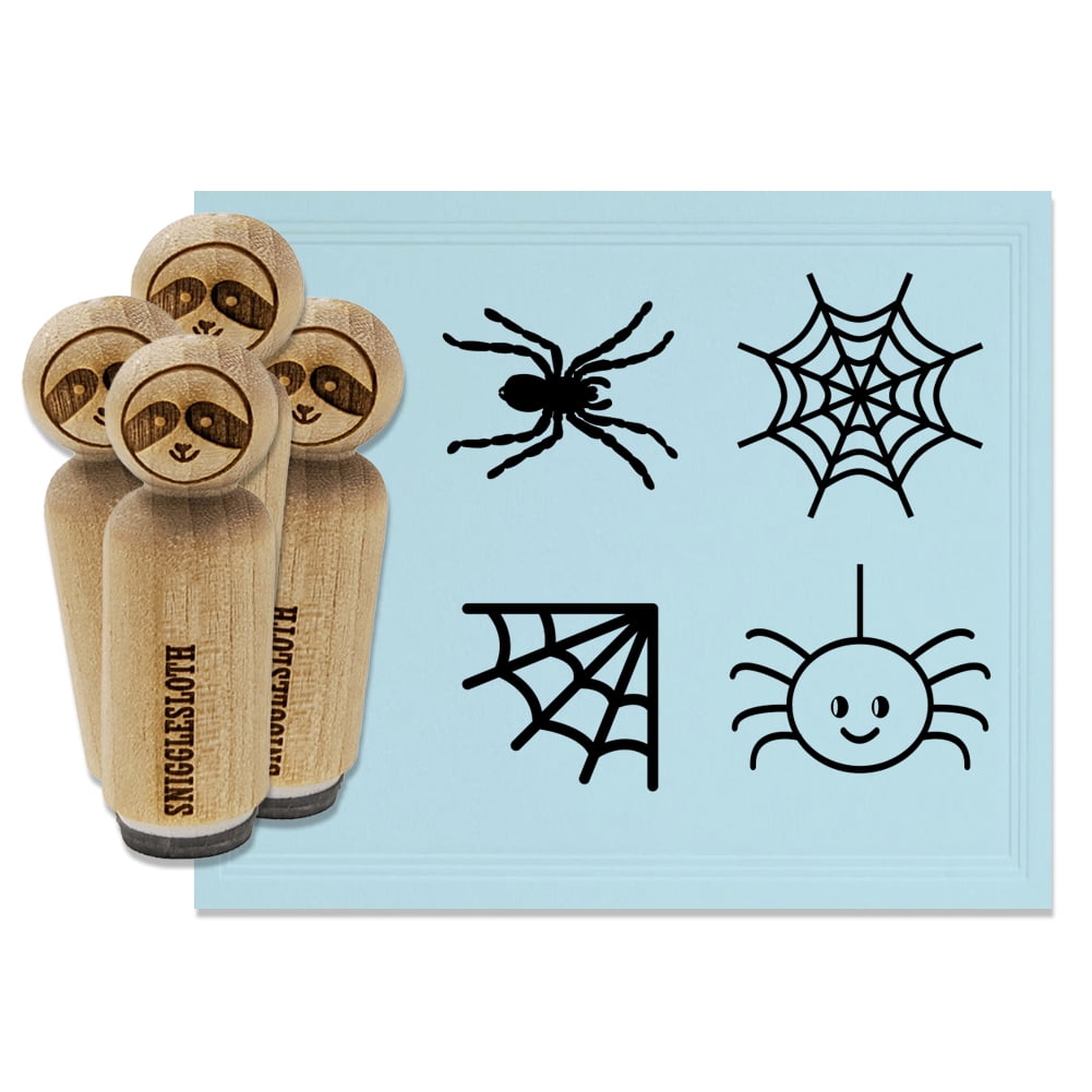 Cute Scary Spiders Webs Rubber Stamp Set for Scrapbooking Crafting ...