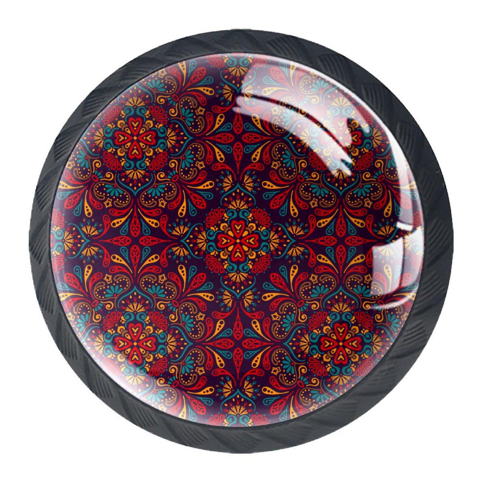 4 Pcs Mandala Boho Indian Knobs for Kitchen Cabinet Cupboard Dresser Bookcase Drawer Pulls ...