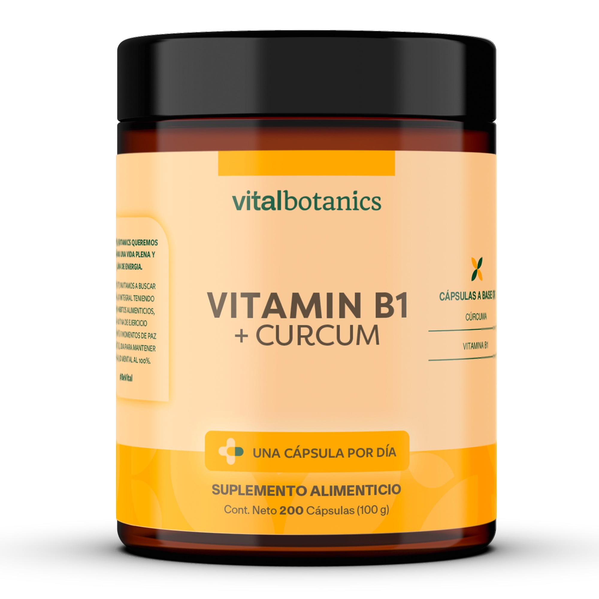Vitamina B1 Tiamina VITALBOTANICS 200 capsulas 500mg | Walmart en línea
