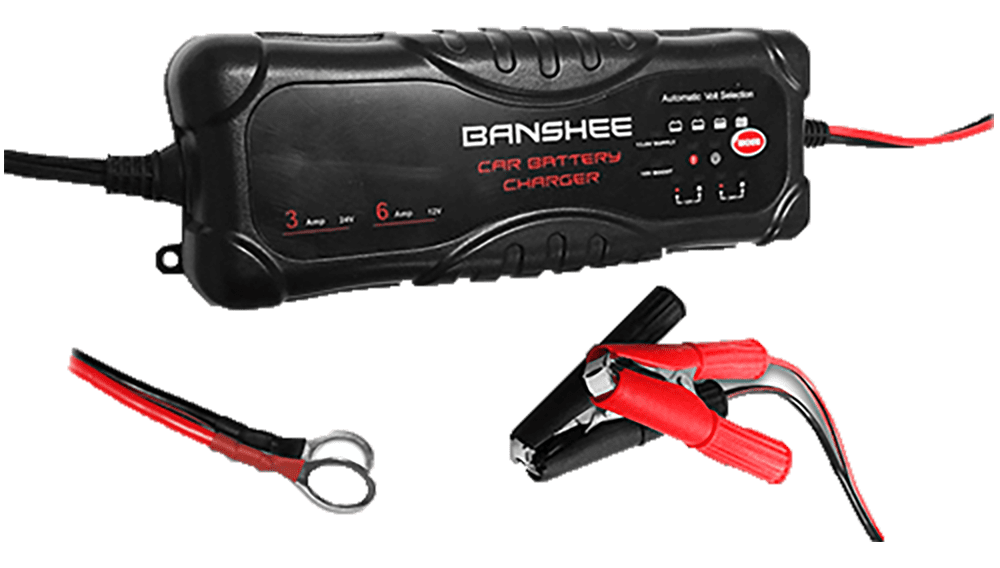 Banshee Car Battery Charger with 12/24V DC Output Voltage and Short ...