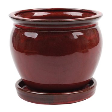 Trendspot Mediterranean 12" Round Blue Ceramic Planter - Walmart.com