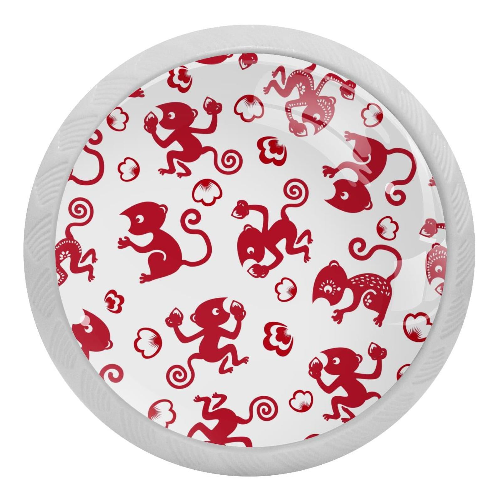 4PCS Round Monkey Cabinet Fluorescence Knob Glowing in the Dark ...