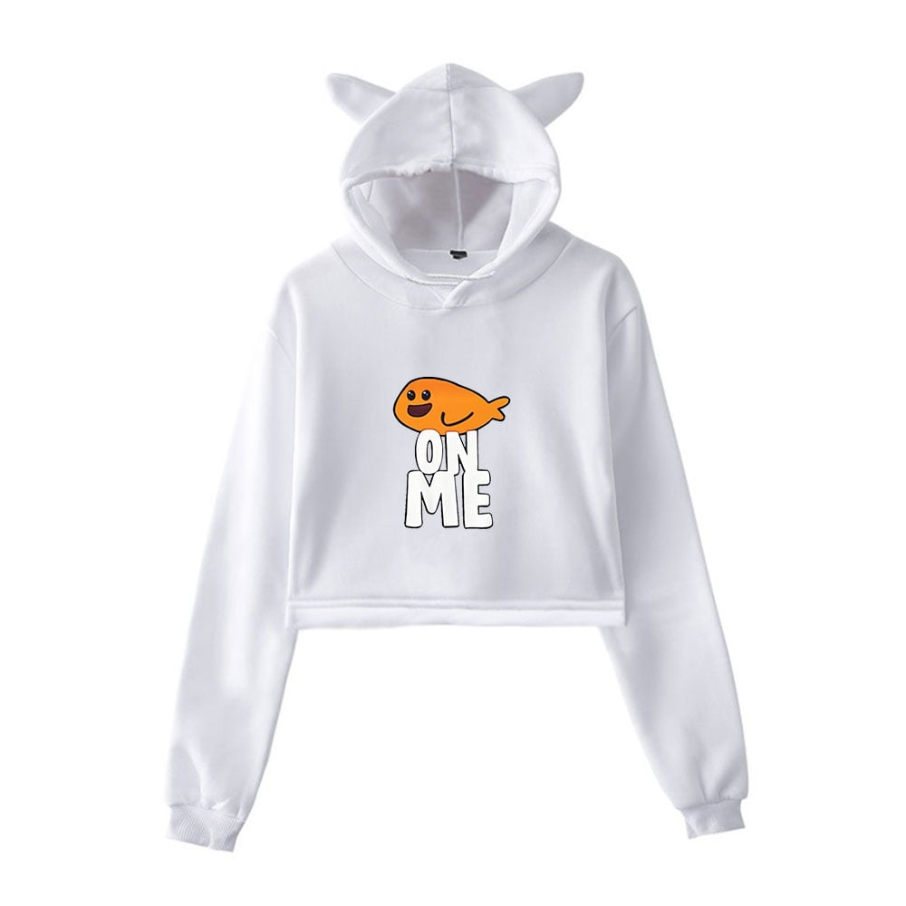 Tiko Fishy On Me Merch Hoodies Sweatshirts for Girls Cat Ear Crop Top ...