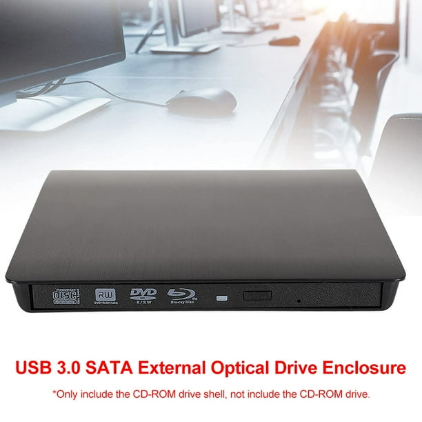 USB 3.0 SATA External DVD CD-ROM RW Player Optical Drive Enclosure ...