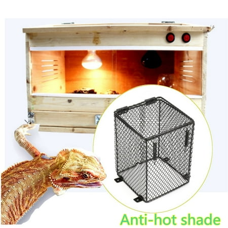 12x12x16cm Reptile Heat Lamp Light Bulb Mesh Cage Guard Enclosure Snake ...