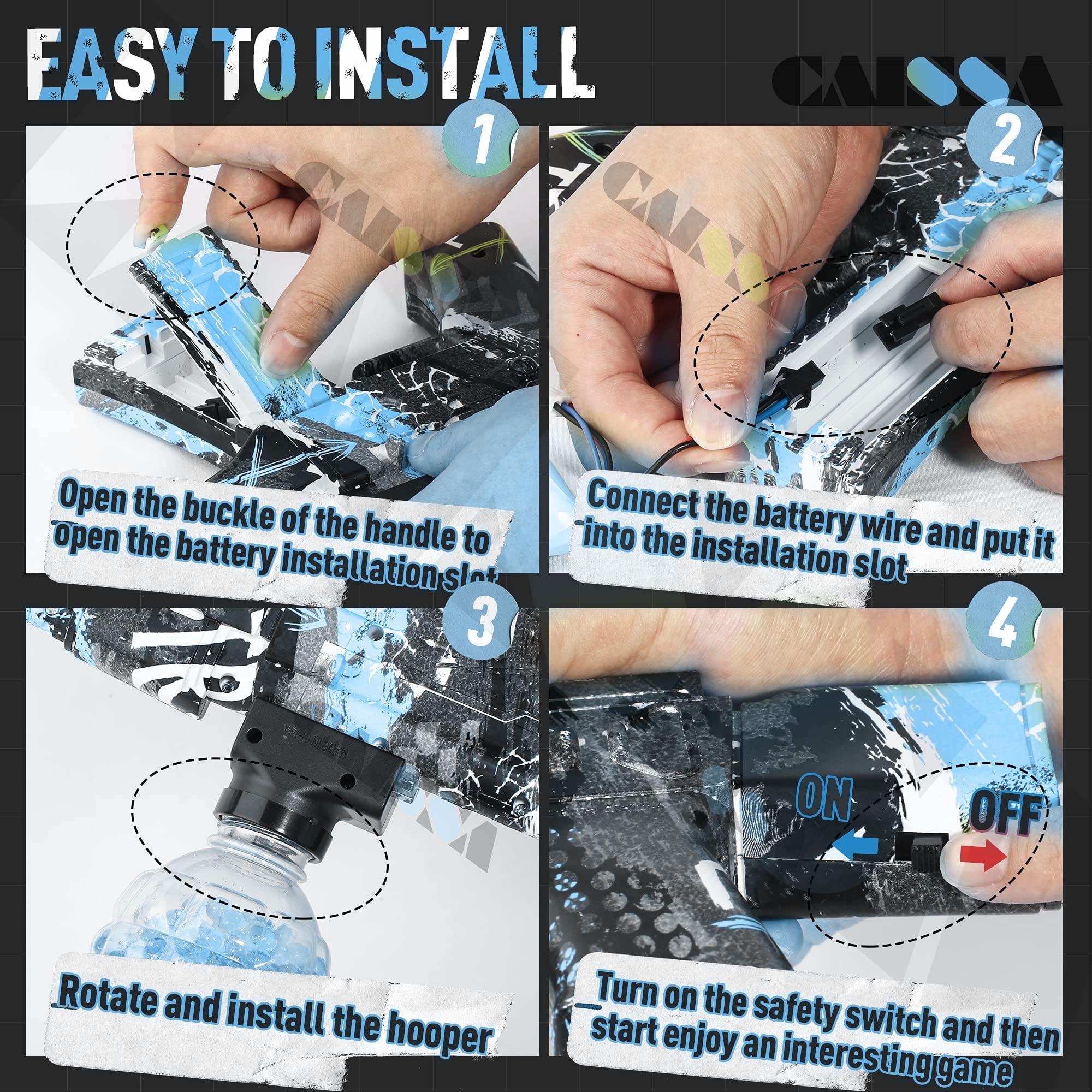 Buy Splatter Ball Gun Gel Gun,Electric Gel Ball Blaster Gun Automatic ...