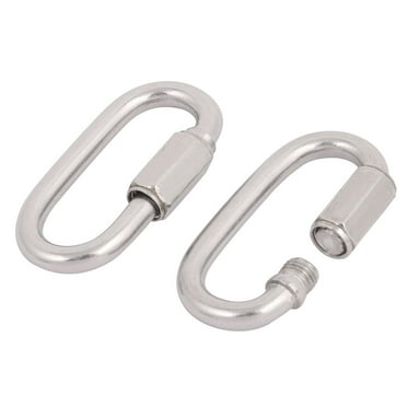 M5 Stainless Steel Quick Oval Screwlock Link Lock Hook Carabiner 2pcs ...
