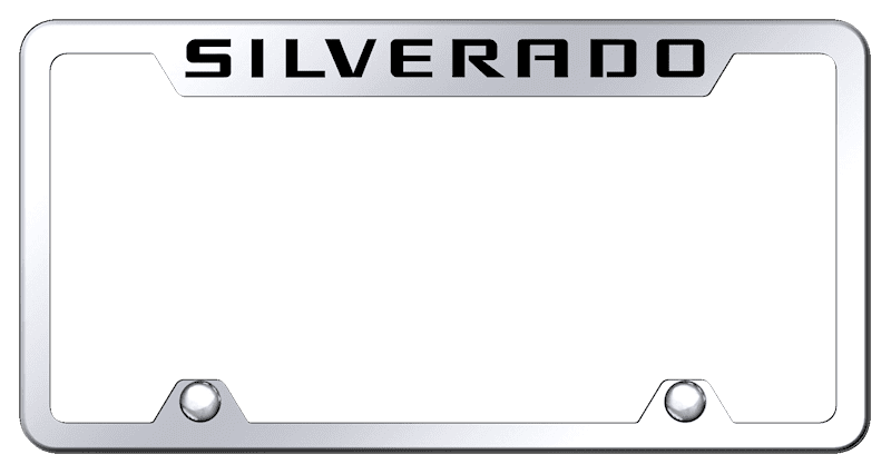 Chevy Silverado Logo Stainless Steel Truck Cut-Out License Plate Frame ...