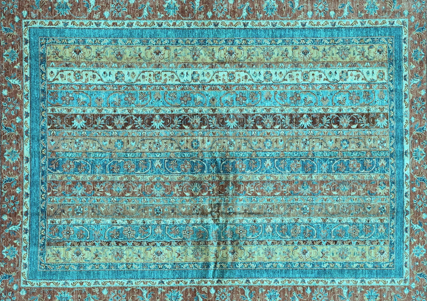 Ahgly Company Indoor Rectangle Oriental Light Blue Modern Area Rugs, 2 ...