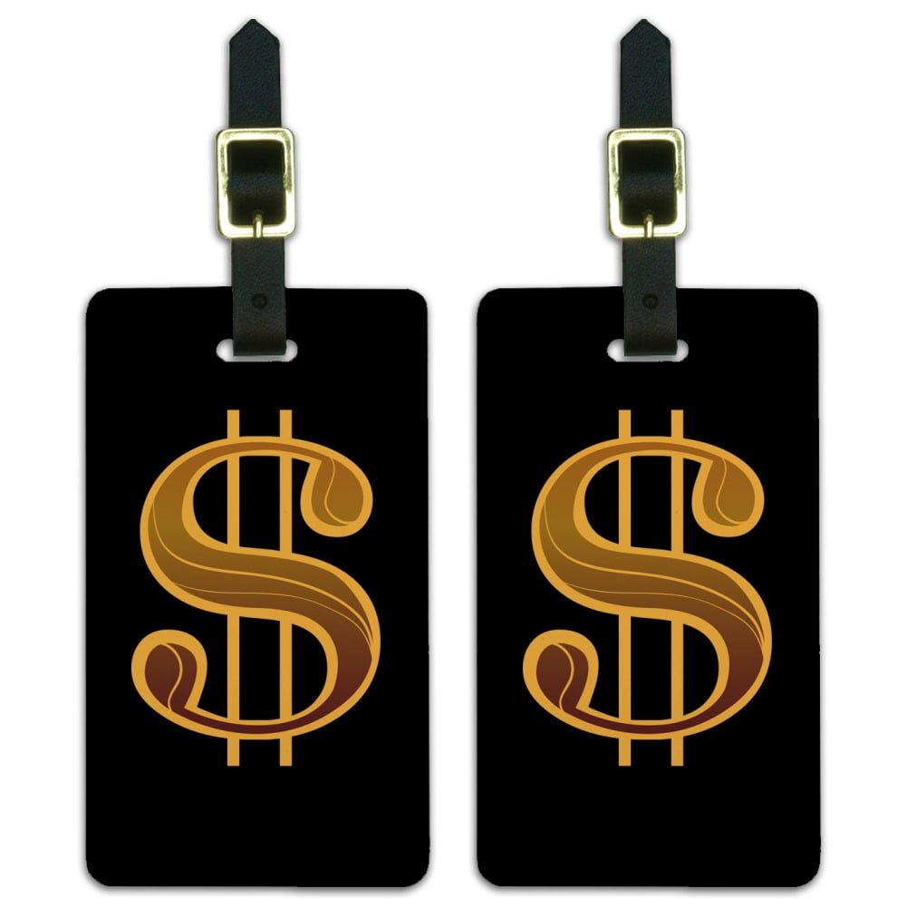 Dollar Sign Symbol Luggage ID Tags Suitcase Carry-On Cards - Set of 2 ...