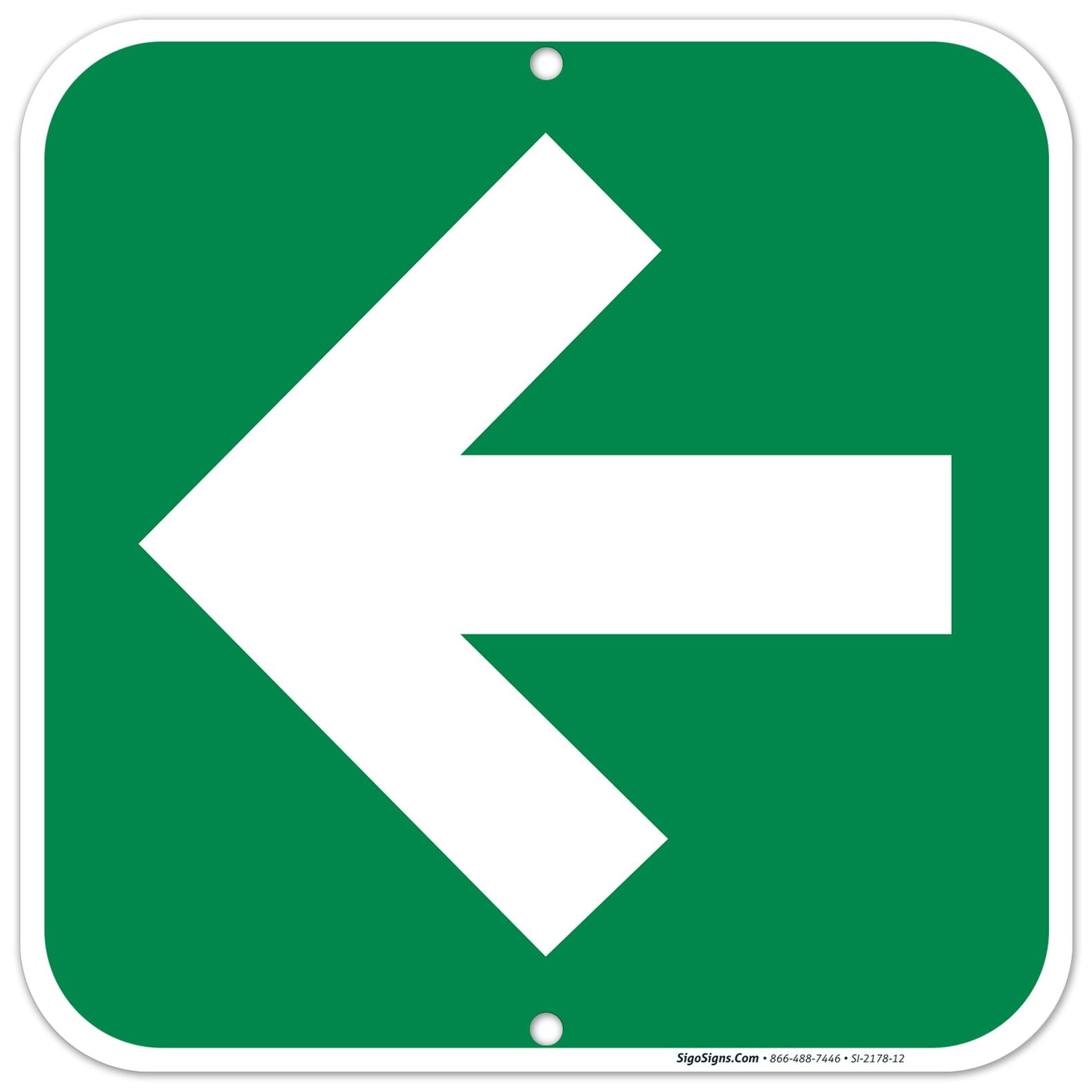 Left Arrow Sign - Green, 12x12 Aluminum - Walmart.com